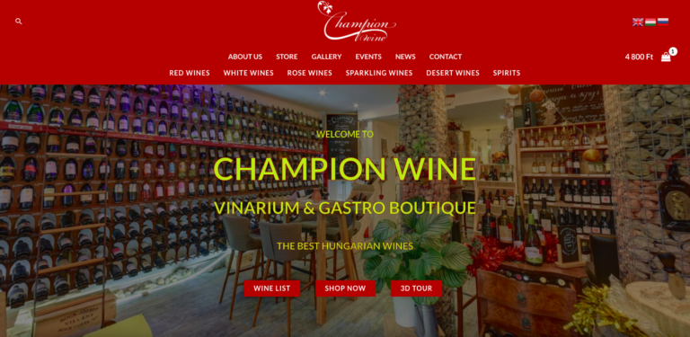Champion Wine – Vinarium & Gastro Boutique – Algoritmus Group